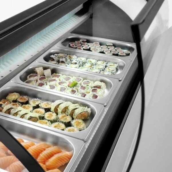 6 Division sushi display fridge | Premium Kitchens